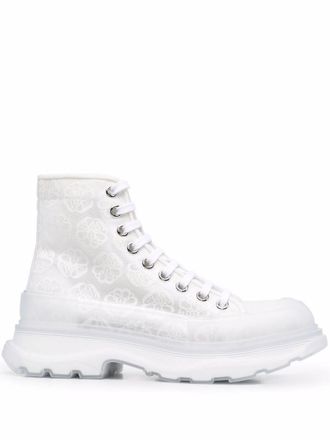 Alexander McQueen bottes Tread Slick - Blanc