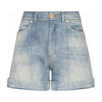Balmain Kurze Shorts aus Diamond-Denim - - Shorts - Damen - Blau - 2XS
