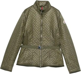 Moncler Femme, Vestes, Vert, Taille: 42 FR Geranium Quilted Short Down Jacket
