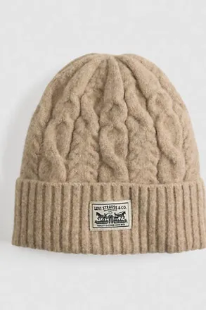 Levi's Bonnet À Torsades Backpatch Holiday - Femme - Neutral / Oatmeal Heather - One Size