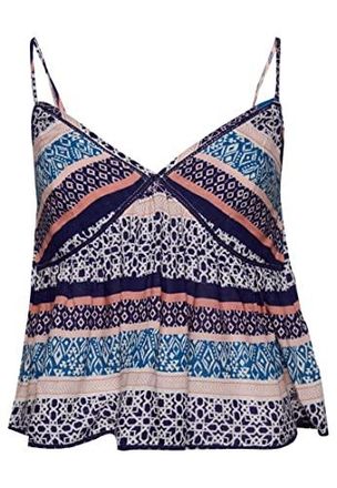 Superdry Vintage Tiered Cami Top Chemise Business, Imprimé linéaire Geo Border, 38 Femme