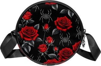 Generic Sac &agrave; bandouli&egrave;re rond pour femme, petit sac &agrave; bandouli&egrave;re avec fermeture &eacute;clair et bretelles r&eacute;glables style d&eacute;contract&eacute; pour femmes et filles