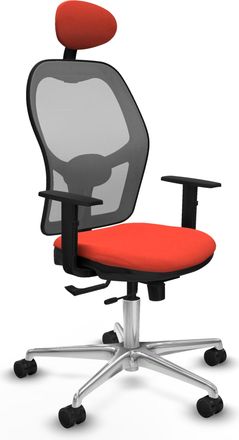 Piqueras y Crespo Jorquera 24-Stunden-Stuhl mit 1D-Armen, h&ouml;henverstellbarer Lendenwirbelst&uuml;tze und festem Kopfteil, ausgestattet mit Syncro/Traslack und injiziertem Sc