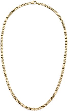 s.Oliver Herren Necklace - Halskette aus mattiertem Edelstahl - IP Gold - Panzerkette 50 cm - wasserfest & hautfreundlich