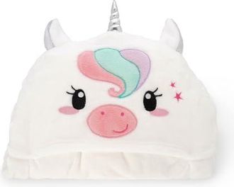 Legami Couverture &agrave; Capuche Cosy Hugs! Th&egrave;me Licorne avec Poches Chauffe-Mains et Capuche, Couverture en Polyester, Fermeture &agrave; Bouton, 150 x 125 cm, Blanc