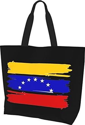 AOOEDM Sac &agrave; provisions r&eacute;utilisable en toile pour dames avec drapeau v&eacute;n&eacute;zu&eacute;lien