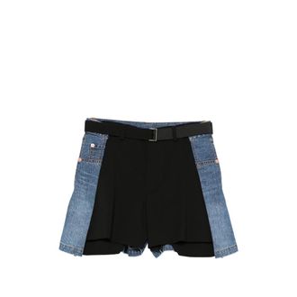 sacai Denim-panel Shorts