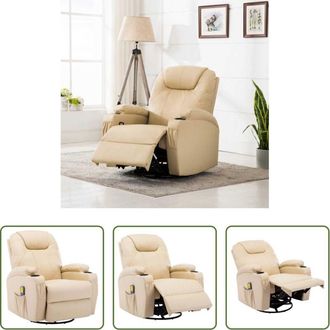 vidaXL vidaXL Elektrische Massage - Massage-Schaukelsessel Creme Kunstleder
