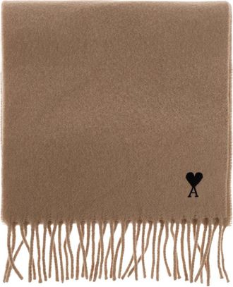 Ami Wollschal mit Logo - - Accessories - unisex - Beige - ONE SIZE