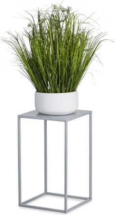 HowHomely Blumenständer Metall Grau 46 cm Hoch - Solider und Robuster Blumenhocker Metall - Pflanzenständer für die Dekoration in Wohnzimmer Schlafzimmer oder B