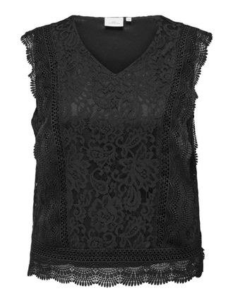 Only Carmakoma Only Carmakoma Damen Carkaro S/L Lace Top WVN Noos, Black, 46