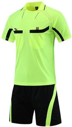 dPois Ensemble Foot Homme Maillot Arbitre Football Adulte Manches Courtes avec Short Sport Survêtement Maillot de Foot France L-3XL Attention Taille Petit T