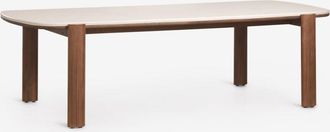 Sklum Rechteckiger Esstisch 260x115 cm aus Akazienholz Vetra Beige Tapioca - Akazienbraun dunkel