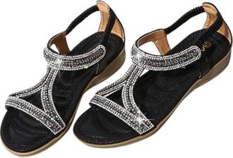 Hemoton Sandales Compens&eacute;es pour Femme, Plateforme Caoutchouc, Bride Transparente, Taille 38 Noir, Sandale D&eacute;contract&eacute;e &Eacute;t&eacute; pour F&ecirc;te Et Usage Quotidien