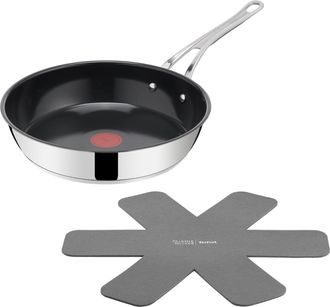 T-fal Jamie Oliver Classic Cook Bratpfanne 28 cm, inkl. Pfannenschoner, antihaftbeschichtete Keramikoberfl&auml;che, Thermo-Signal, f&uuml;r alle Herdarten, Edelstahl