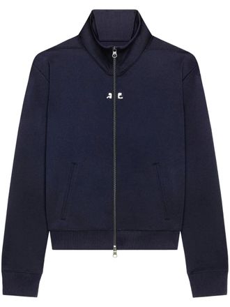 Courrèges veste de sport à logo brodé - Bleu