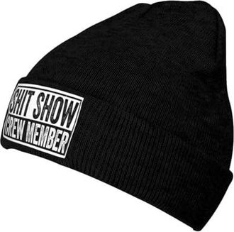 Generic Membre De L&Eacute;quipe De Funny Shit Show Homme Femme Skull Cap Classique Watch Cap Coupe-Vent Bonnets Hiver pour Le Quotidien Course &Agrave; Pied Casque Moto