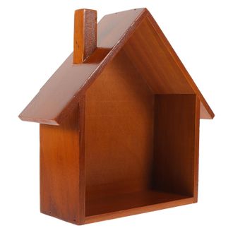 Angoily Schwebendes Wandregal aus Robustem Holz in Hausform Dekoratives Lagerregal f&uuml;r Kleinigkeiten B&uuml;cher und Schl&uuml;ssel Wandmontiertes Aufbewahrungsregal f&uuml;