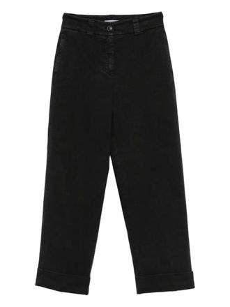 PESERICO Hose mit Umschlag - Schwarz