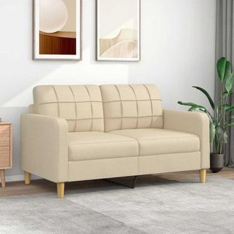 vidaXL Vidaxl - Canap&eacute; &agrave; 2 places Cr&egrave;me 140 cm Tissu