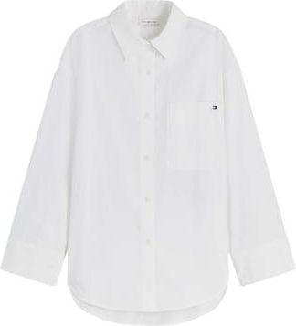 Tommy Hilfiger Chemise unie &agrave; logo brod&eacute; sur poche en coton