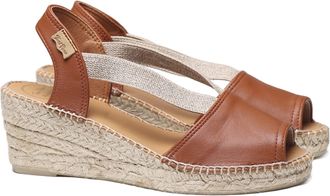 Toni Pons Damen Espadrille aus Leder - TEIDE-P - Nougat, 38 EU