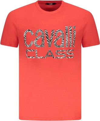 Cavalli Homme, Tops, Rouge, Taille: L T-Shirt &agrave; Manches Courtes