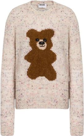 Moschino Teddyb&auml;r Boucl&eacute; Wollmischungs-Pullover - - Knitwear - Damen - Beige - L
