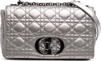 Dior Hobo Bags - Medium Metallic Calfskin Cannage Supple Caro Bag - Gr. unisize - in Silber - für Damen