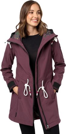 Marikoo Damen Softshell Mantel mit Kapuze Softshelljacke B964 [B964-Mount-Fur-Wine-Gr.M]