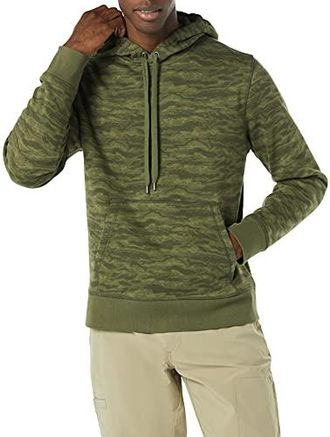 Amazon Essentials Sweat-Shirt à Capuche (Disponible en Grandes Tailles et Grandes Longueurs) Homme, Vert Camouflage Abstrait, XXL