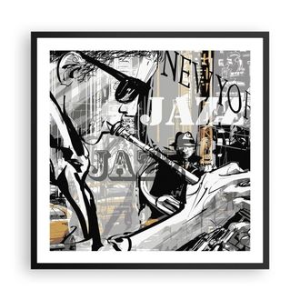 Arttor Wandposter Art Prints 60x60cm Poster Schwarzrahmen Jazz Musik Musiker Küche Wanddeko Bild Wand Kunstdruck Deko Wandbilder Dekoration Wohnzimmer Schlaf