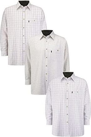 Walker and Hawkes Chemise pour Homme - 100% Coton - Manches Longues/&agrave; Carreaux - Style Campagne - Lot de 3 Assortis - 3XL (48)