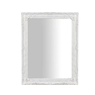 Biscottini International Miroir Mural Vintage L37xPR5xH47,5 cm Made in Italy - Miroir Shabby Blanc Antique - Miroir Mural de Salle de Bain - Miroir Mural, L1441-F