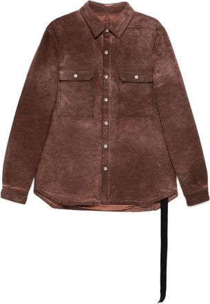 Rick Owens Gef&uuml;tterte Hemdjacke - Braun