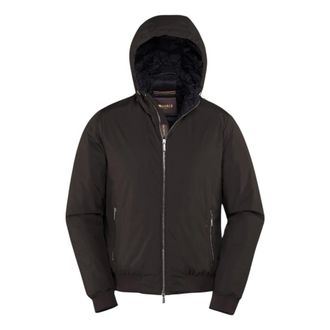 Moorer Homme, Vestes, Vert, Taille: 2XL Veste de bombardier à capuche Forêt ligne Acqua