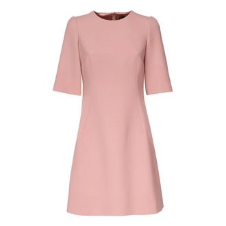 Dolce & Gabbana Femme, Robes, Rose, Taille: 40 FR Robe Midi en Crêpe de Laine Rose