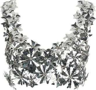 Paco Rabanne Femme, Tops, Gris, Taille: 40 FR Crop Bralette Top