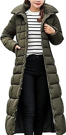Onsoyours Manteau Femme Hiver Doudoune Chaud Parka Longue Blouson Chic élégant avec Capuche épais Trenche Grande Taille Duvet en Coton B Vert M