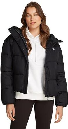 Calvin Klein Veste Matelassée Femme Short Hooded Puffer avec Capuche, Noir (Ck Black), XS