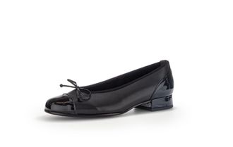 Gabor Damen Klassische Ballerinas | Frauen Flats | Moderate Mehrweite (G) | Slip-ons | klassisch elegant | Schleife | schwarz | 37 EU - 4 UK