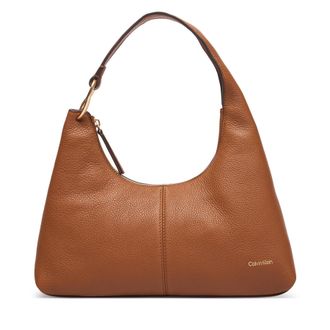Calvin Klein Handtasche Calvin Klein Slouchy Leather Shoulder Bag LV04F3657G Gr&uuml;n
