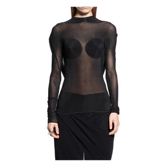 Jean Paul Gaultier Femme, Tops, Noir, Taille: 40 FR Haut l&eacute;ger en jersey dos nu avec d&eacute;tail de bonnets recouverts