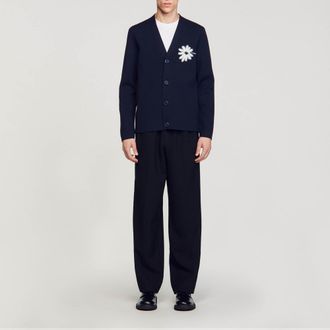 Sandro Cardigan en maille jacquard fleur
