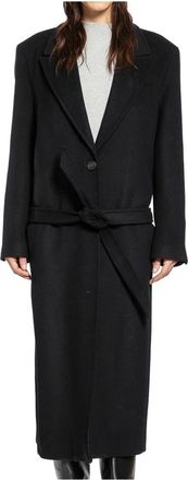 The Attico Femme, Manteaux, Noir, Taille: 40 FR Long Twill Wool Coat