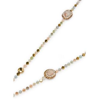 Au Printemps Paris Collier sautoir &agrave; pierres et perles