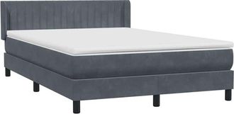 vidaXL Boxspringbett mit Matratze Dunkelgrau 140x220 cm Samt vidaXL