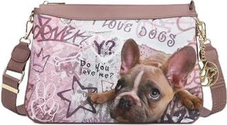 Y Not YNOT? Sac à bandoulière avec 3 compartiments Metro Chic Impression Dog & Cat