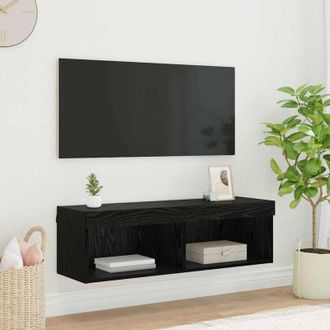 vidaXL vidaXL Meuble TV mural Panama Ch&ecirc;ne noir 100 x 30 x 30 cm