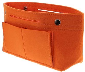 SOLUSTRE Trousse de Maquillage Multifonction en Feutre Orange Grosse Capacit&eacute; Pliable Plusieurs Poches Organiseur L&eacute;ger et Portable pour Paquet &agrave; Main pour Voy